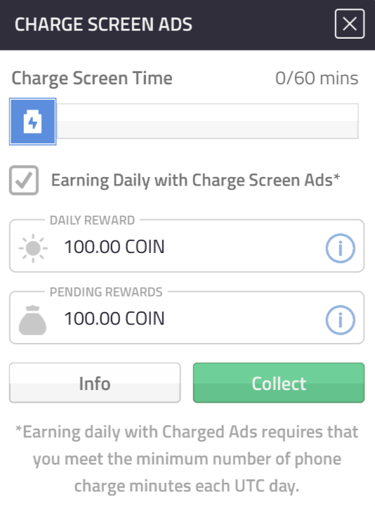 Charge Screen Ads (Android Only) – COIN App